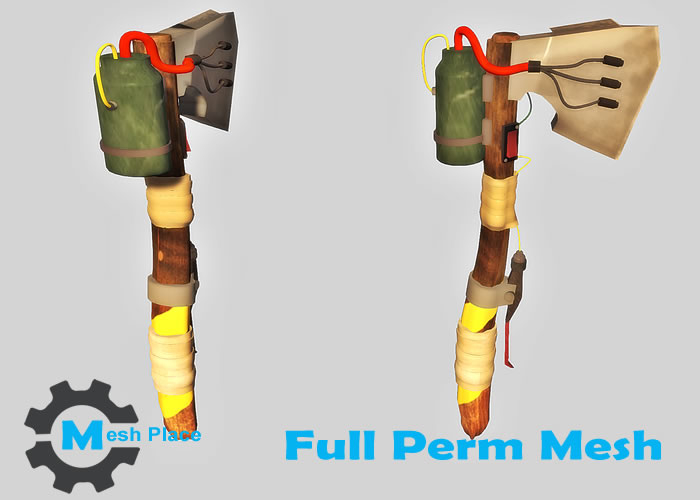 Second Life Marketplace Mesh Place Apocalyptic Axe Full Perm Mesh